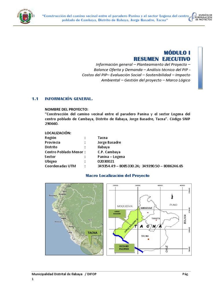 Perfil Camino Vecinal Paradero Panina - Sector Logena | PDF | La ...