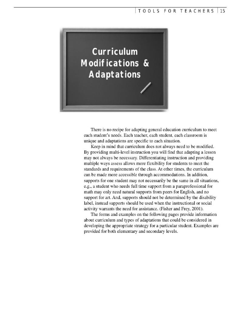 Curriculum Modifications and - Adaptations | PDF