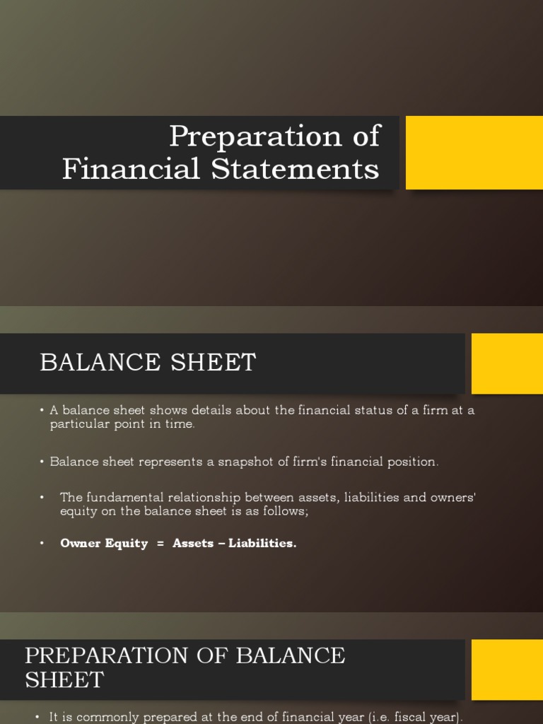 Preparation of Financial Statements | Download Free PDF | Expense ...