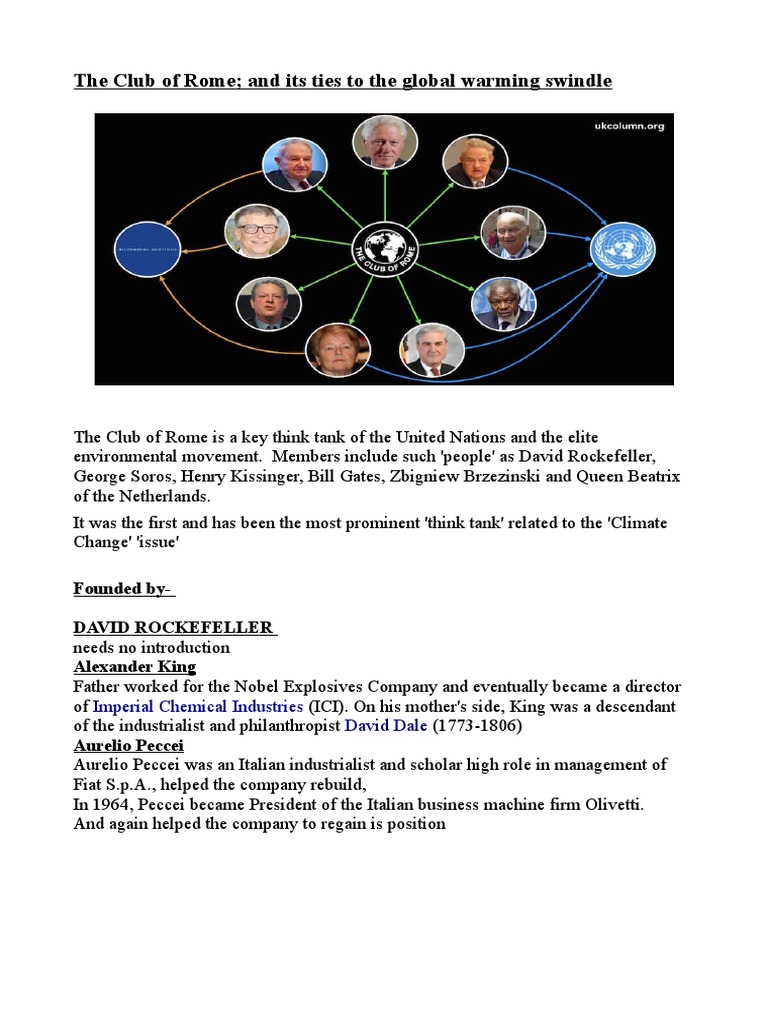 Club of Rome and Its Ties To The Global Warming Swindle | PDF | Natural ...