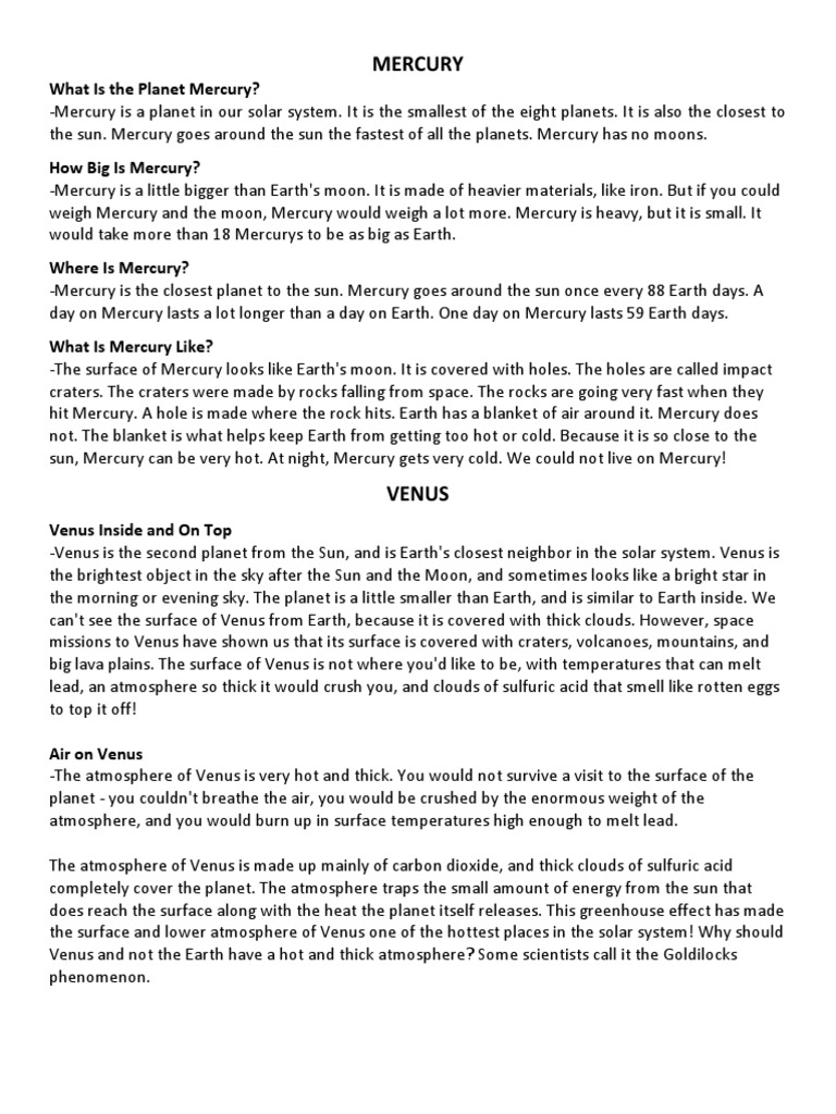 Mercury: What Is The Planet Mercury? | PDF | Venus | Mercury (Planet)