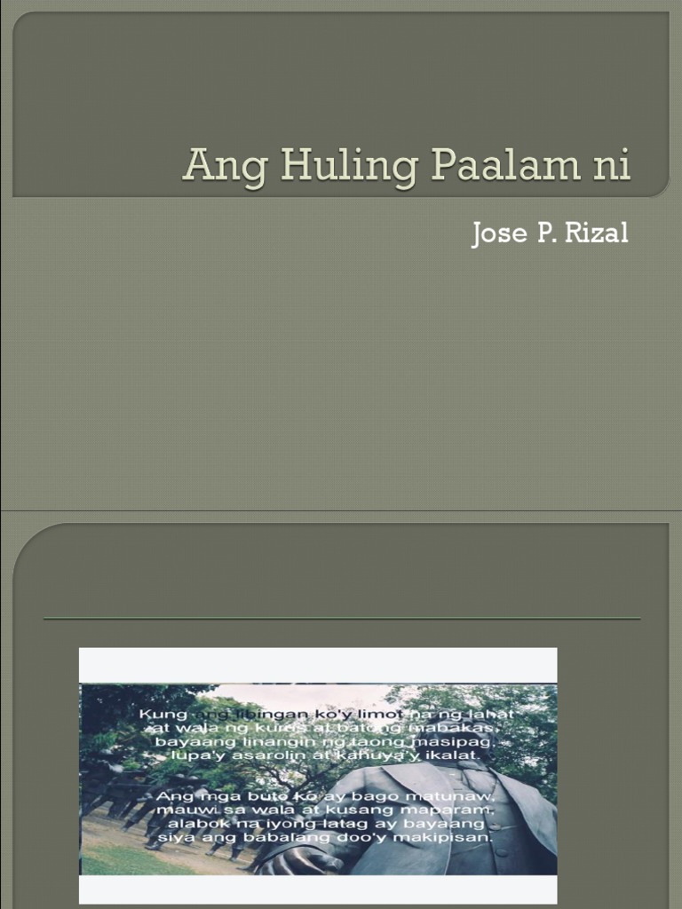 Ang Huling Paalam Ni Jose Rizal | PDF