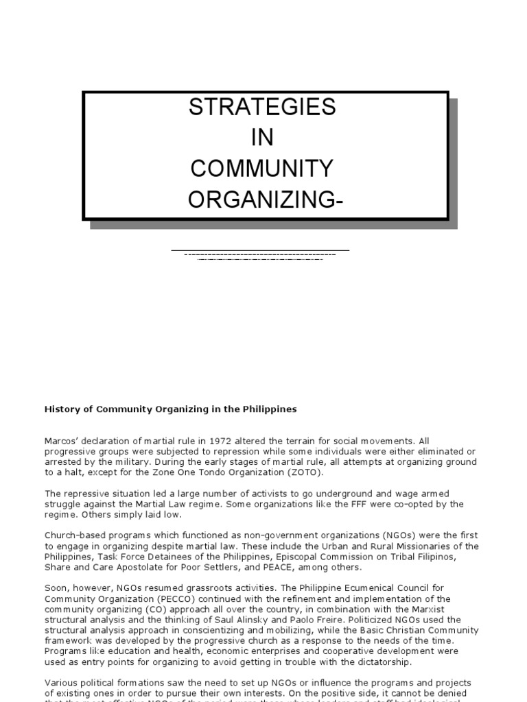 01 History of Community Organizing | PDF | Community Organizing | Community