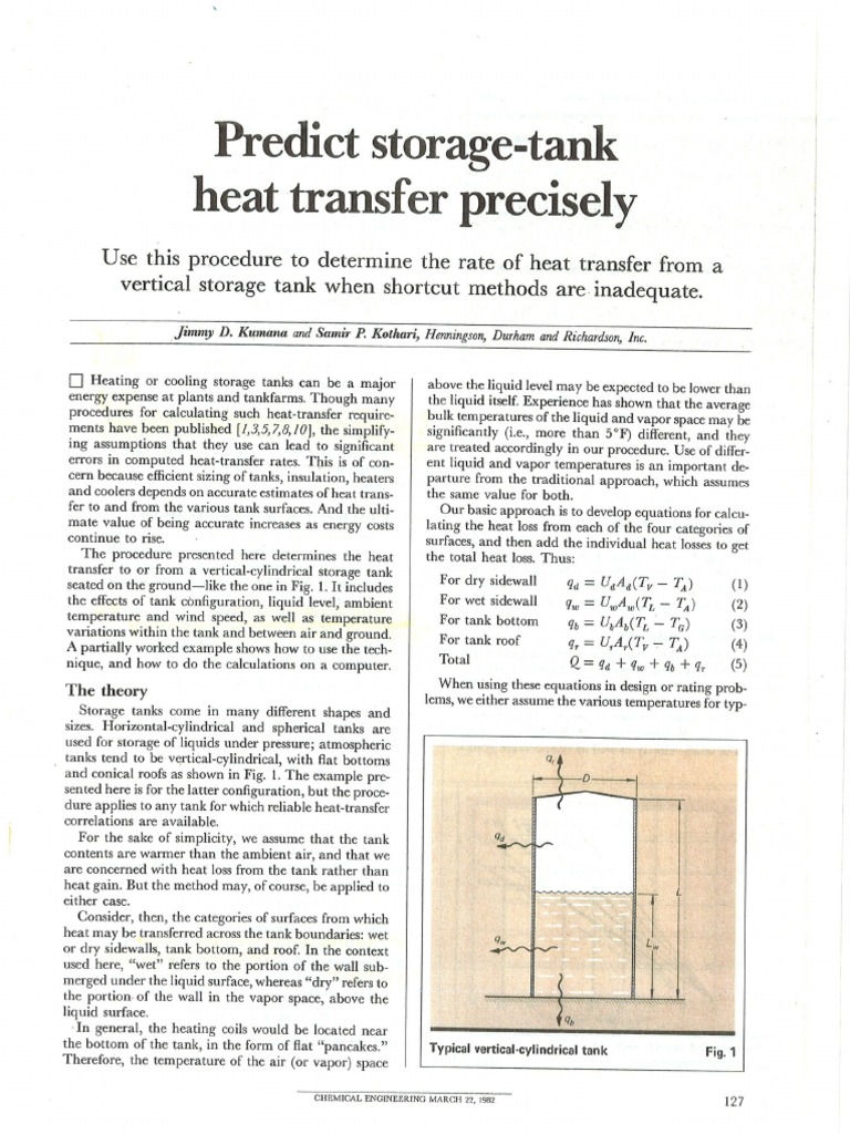 Predicting Storage-Tank Heat Transfer Precisely | PDF