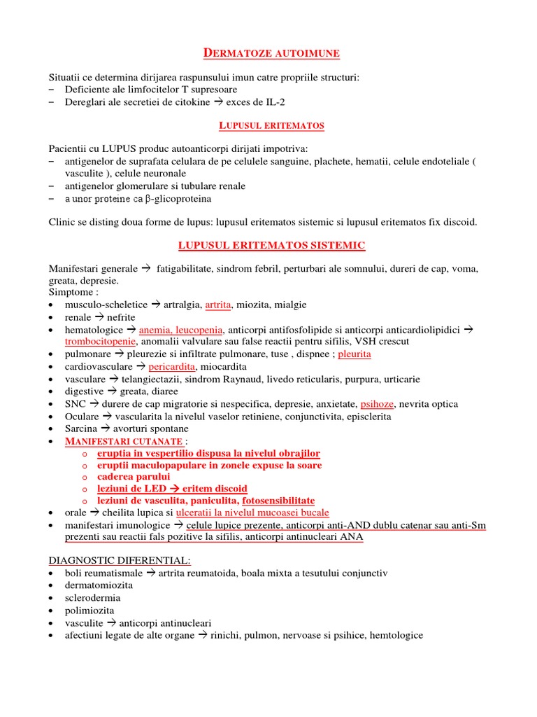 Dermatoze Autoimune LES | PDF