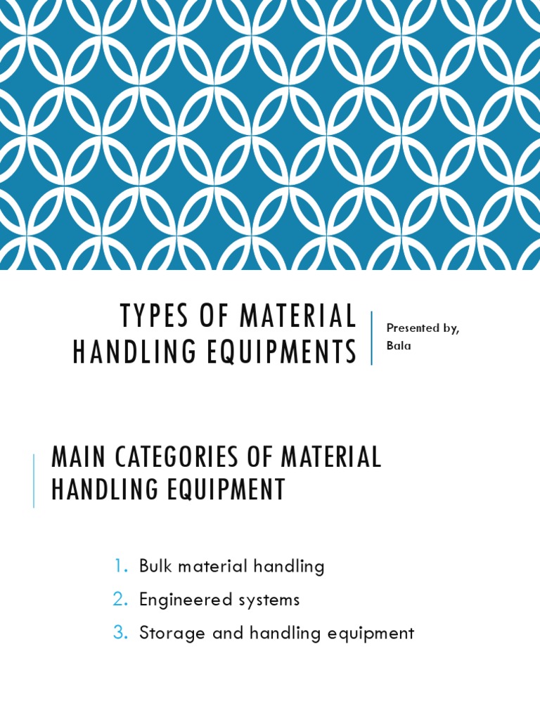 Major Types of Material Handling Equipment | PDF | Social Science ...