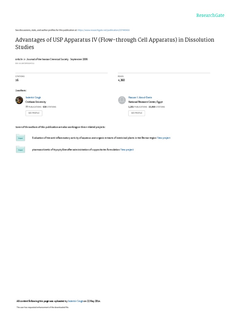 Advantages of USP Apparatus IV (Flow-Through Cell Apparatus) in ...