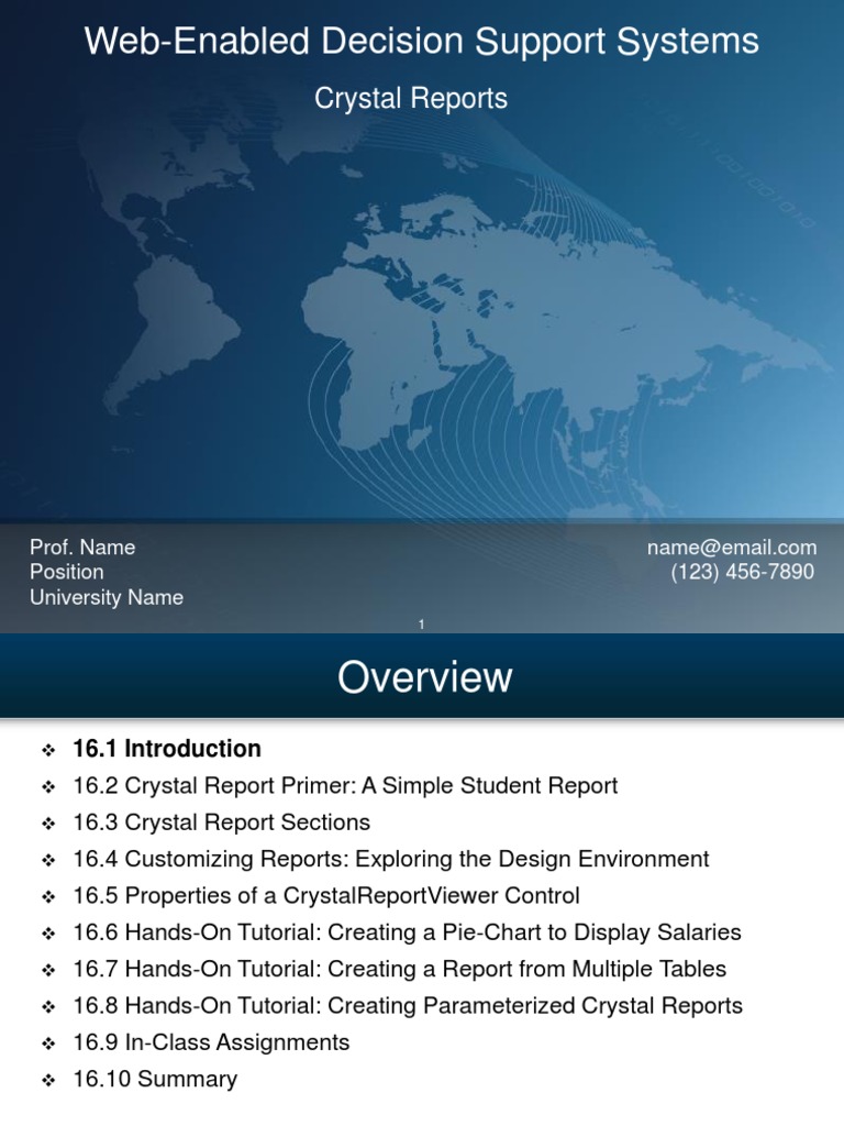 Web-Enabled Decision Support Systems: Crystal Reports | PDF | Chart ...