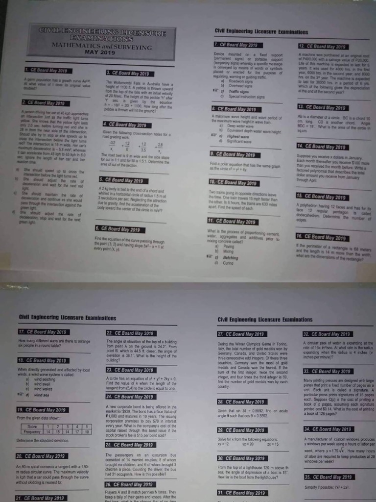 Ce Board Exam 2019 | PDF