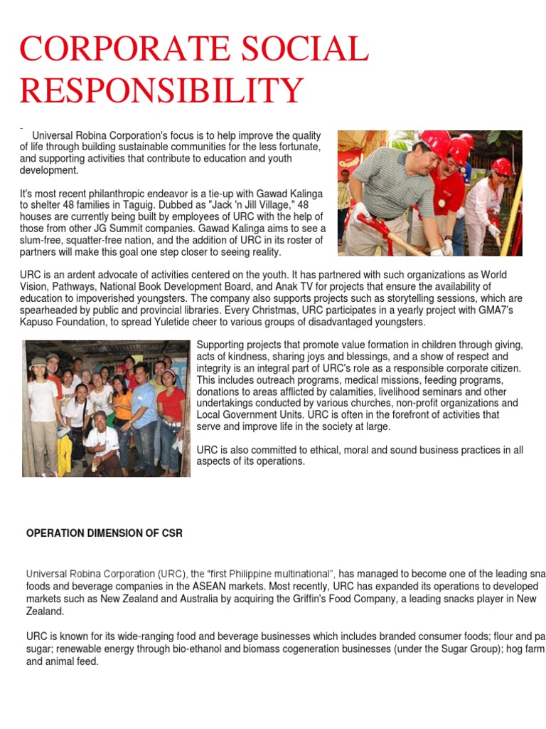 Operation and Stakeholders Dimension of CSR | PDF | Sustainability ...