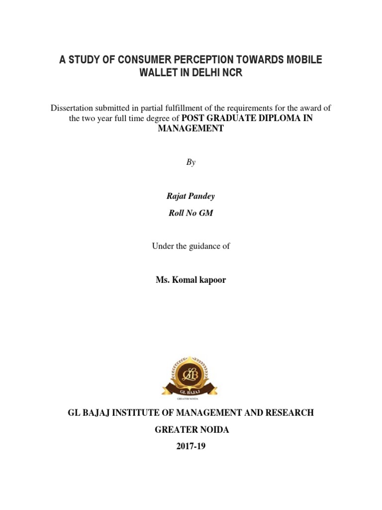 Dissertation Synopsis - Rajat Pandey | PDF | Sampling (Statistics ...