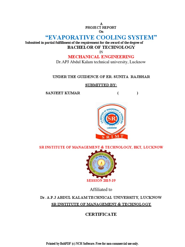 Evaporative Cooling System | PDF | Humidity | Applied And ...