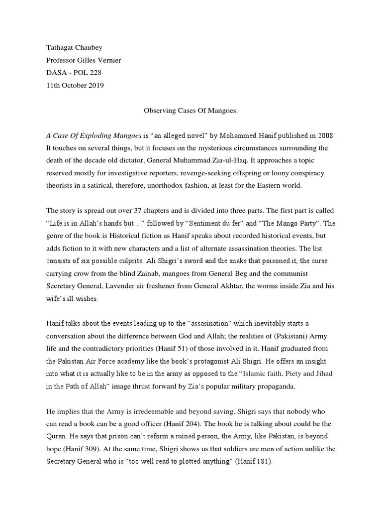 Book Review of A Case of Exploding Mangoes | PDF | Religion And Belief