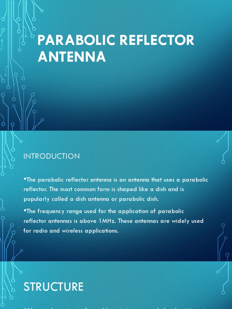 Parabolic Reflector Antenna | PDF | Antenna (Radio ...