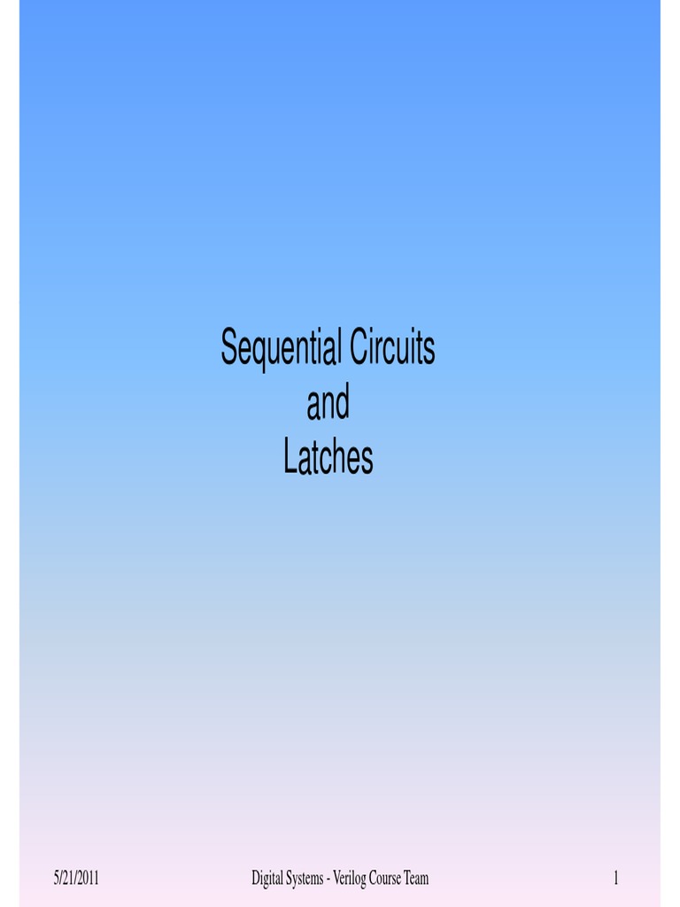 Sequential Circuits | PDF | Digital Electronics | Areas Of Computer Science