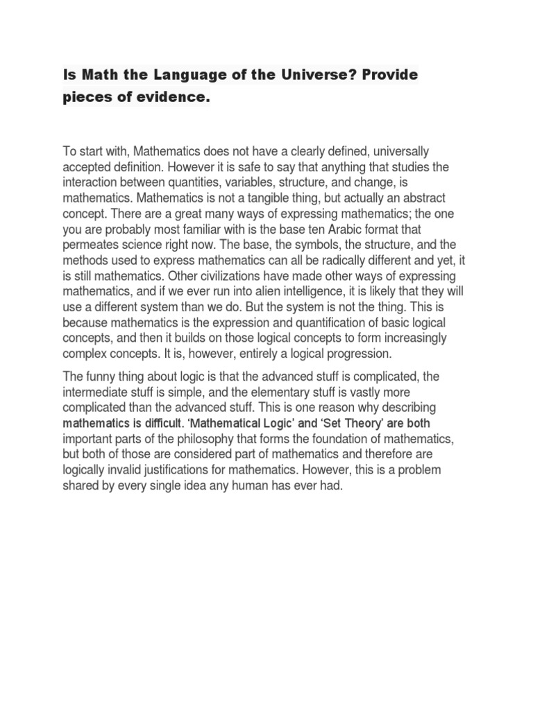 Is Math The Language of The Universe | PDF