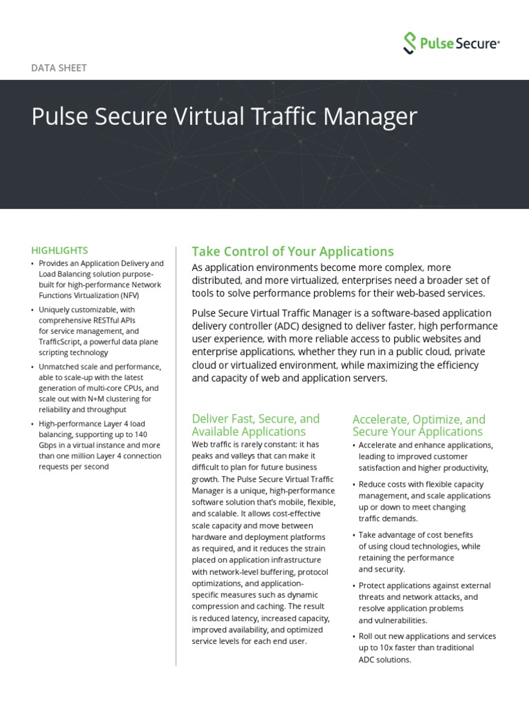 Pulse Secure Virtual Traffic Manager: Take Control of Your Applications ...