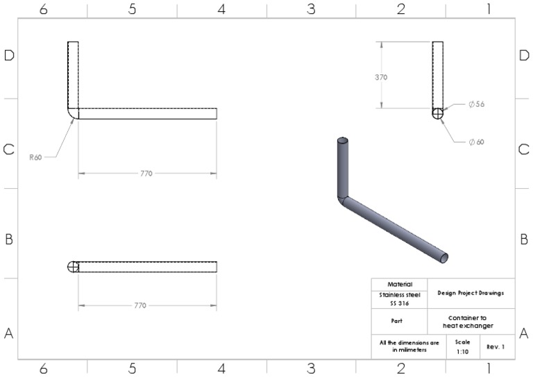 Material Stainless Steel SS 316: Design Project Drawings | PDF