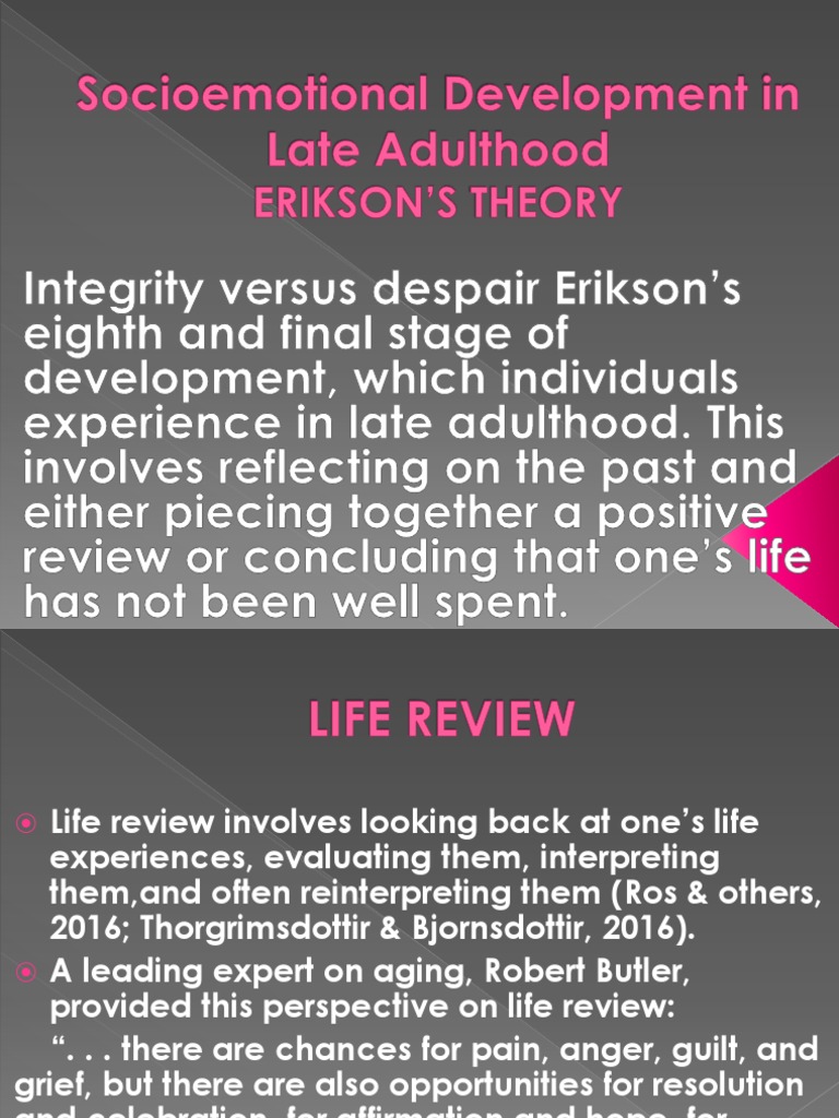 Socioemotional Development in Late Adulthood | PDF | Remarriage ...