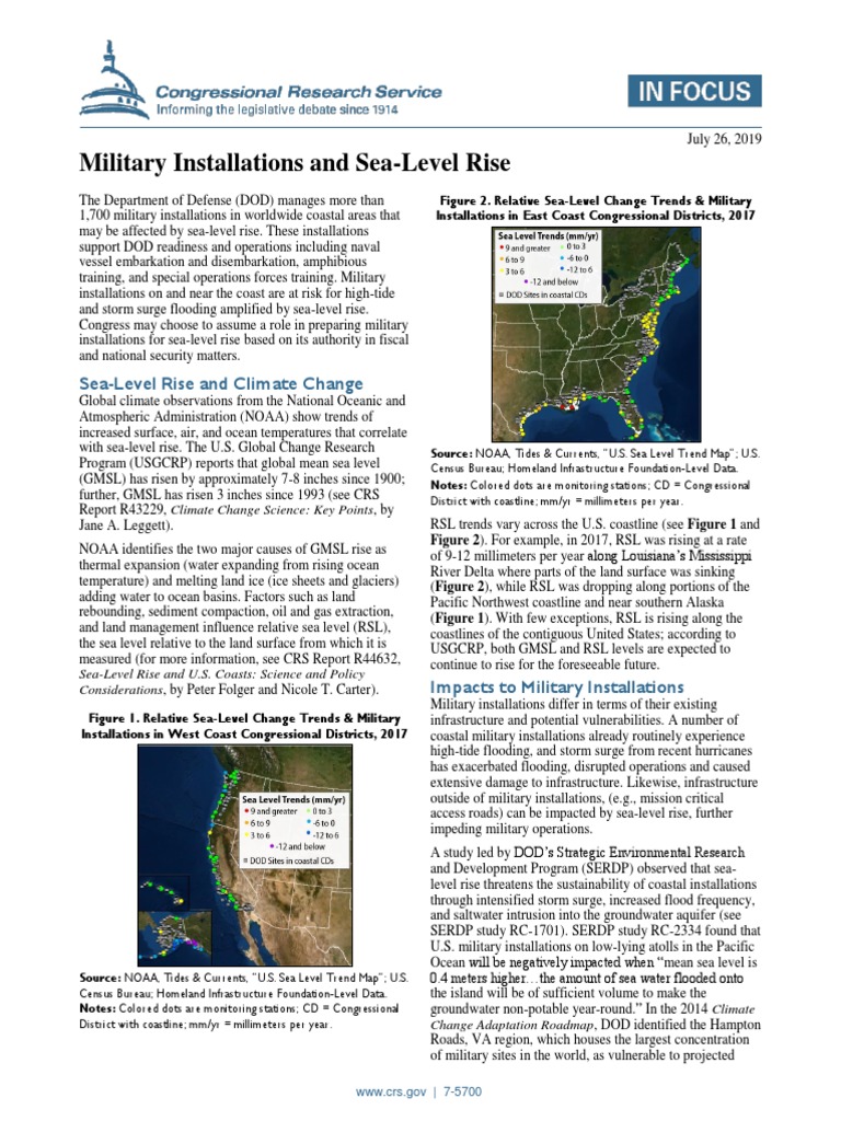 CRS 2019 SLR Military Bases | PDF | Sea Level Rise | Sea Level