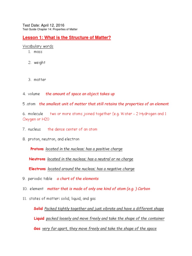 Properties of Matter Overview | PDF | Language Arts & Discipline