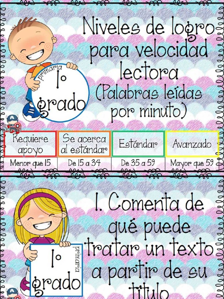 Niveles de Logro para Velocidad Lectora | PDF