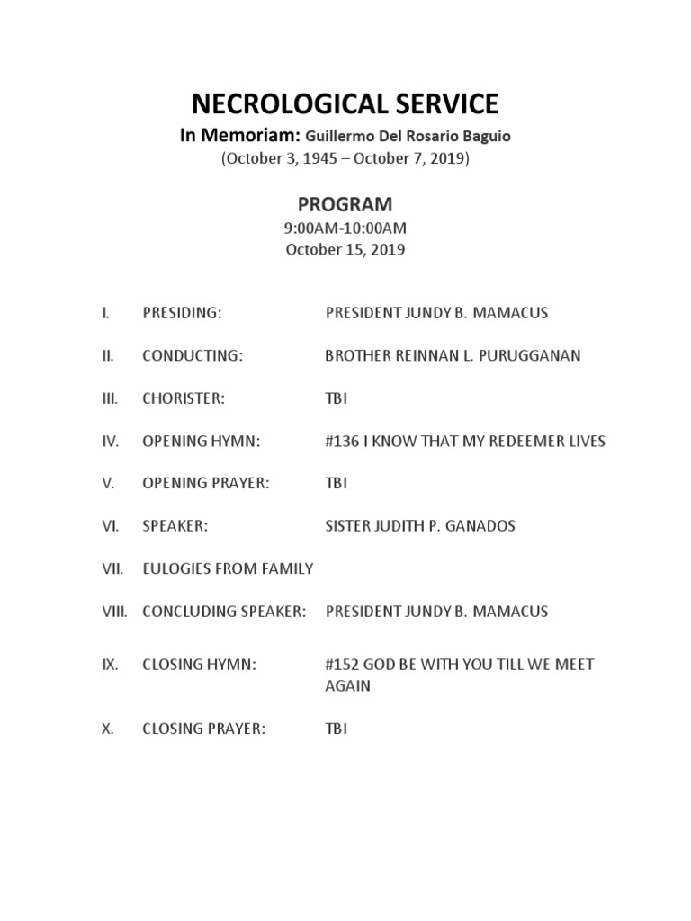 Necrological Service | PDF