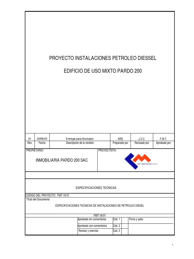 Pardo 200 Petroleo FMT - 2019 2 Especificaciones Tecnicas | PDF | Bomba ...