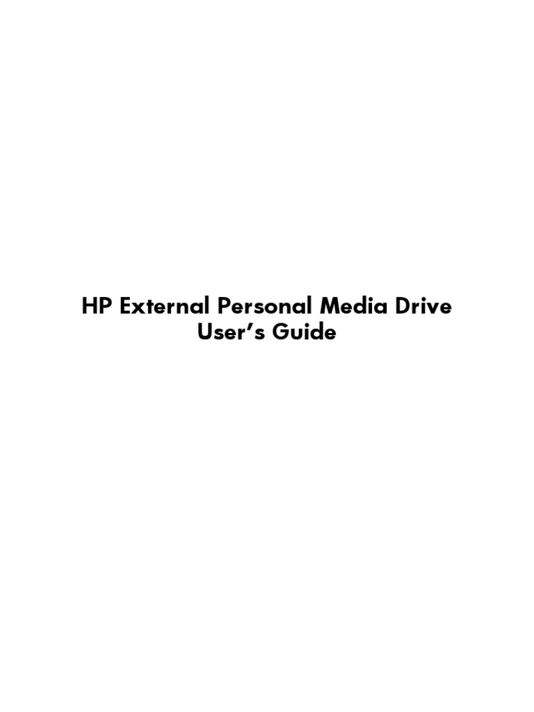 User S Manual HP Personal Media Drive HD0000 | Download Free PDF | Usb ...