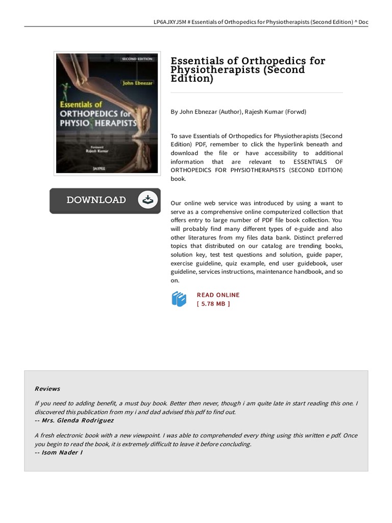 Essentials of Orthopedics For Physiotherapists S | PDF | Books ...