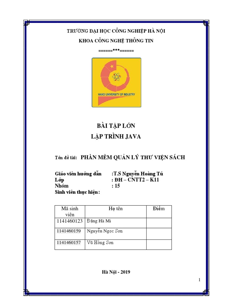 BTL JAVA: Quản lý thư viện | PDF