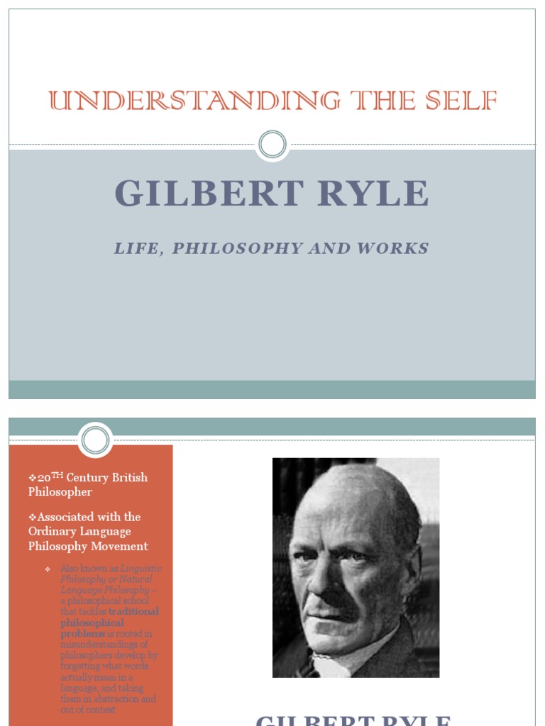 Understanding The Self: Gilbert Ryle | PDF | Epistemology | Metaphysics