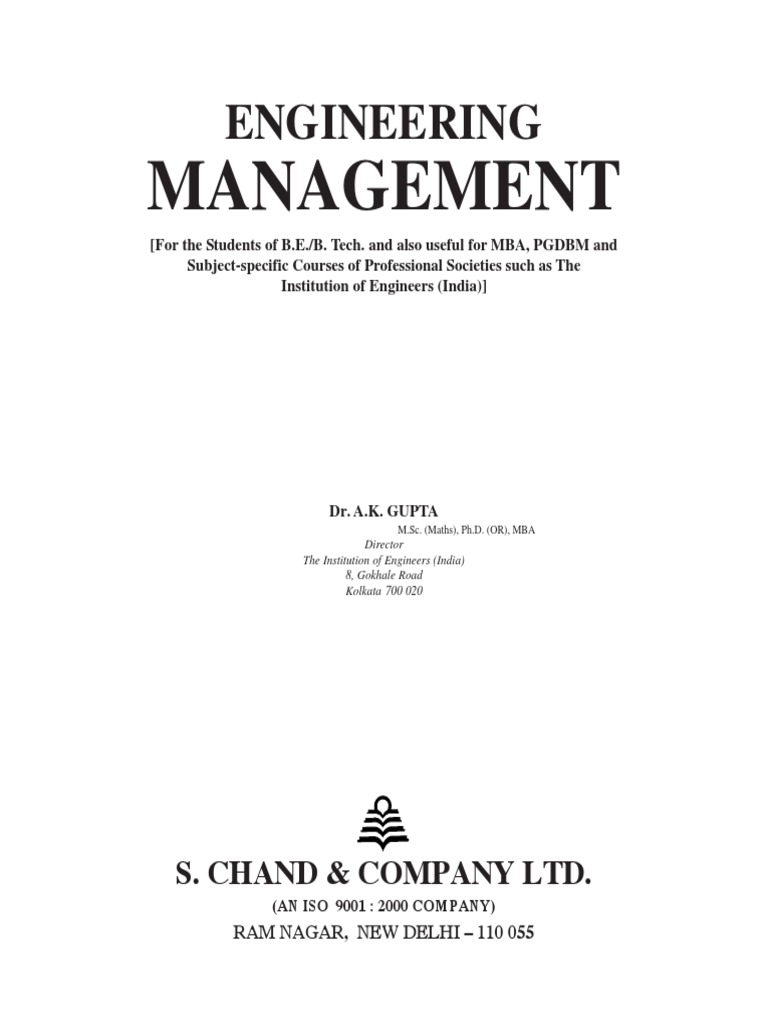 Engineering Management Gupta | PDF | Marketing | Debits And Credits