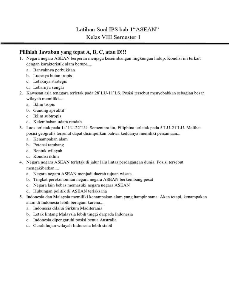 Latihan Soal IPS Bab 1 | PDF