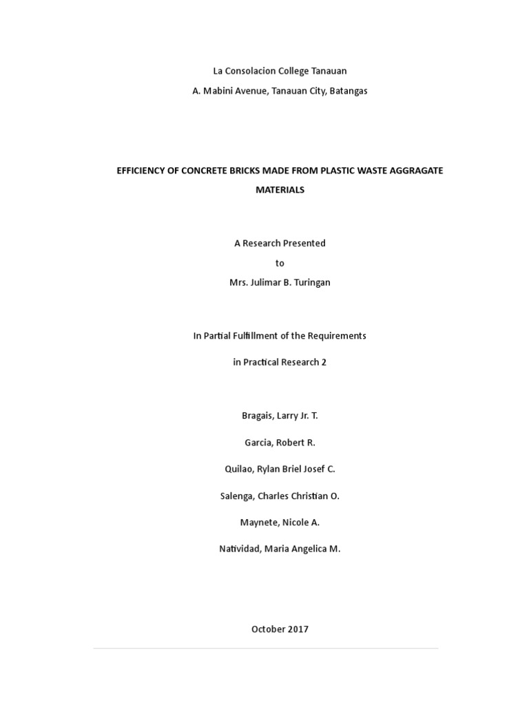 Civil Engineering Capstone Research | PDF | Plastic | Polyethylene