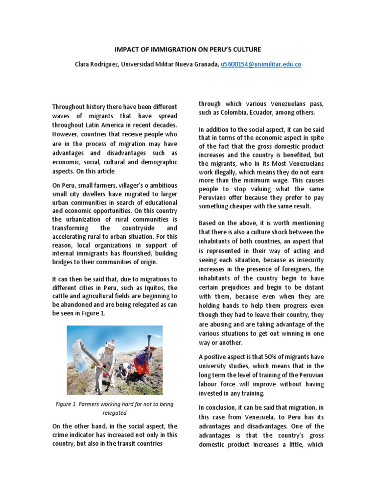 Impact of Immigration On Peru | PDF | Immigration | Peru