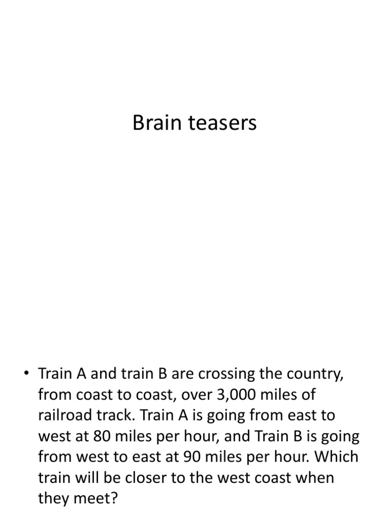 Brain Teasers | PDF | Blue | Green