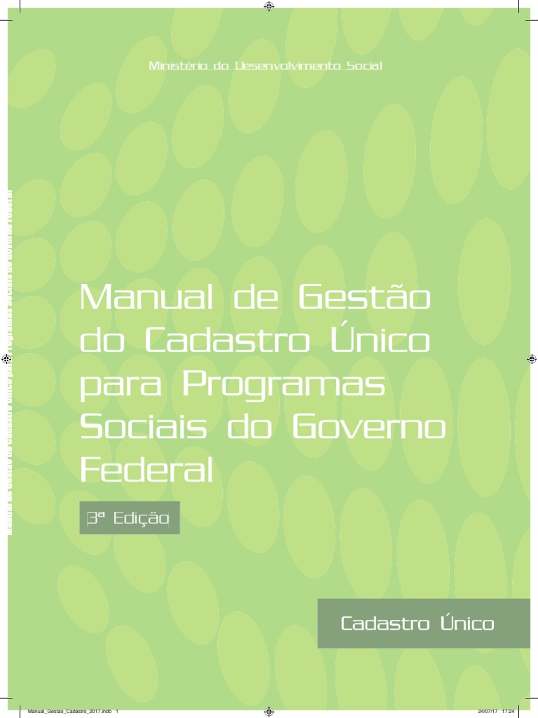 Manual de Gestão do Cadastro Único para Programas Sociais do Governo ...