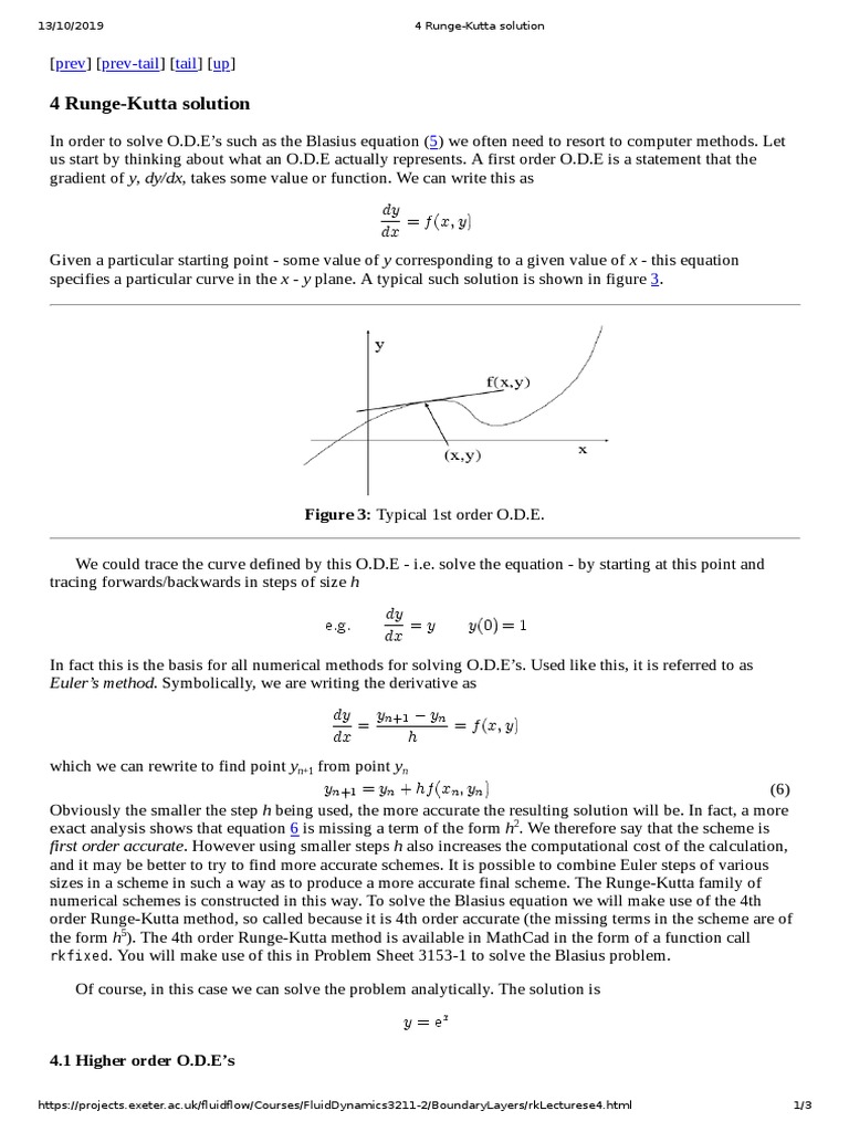 Runge-Kutta Method Explained for Solving ODEs | PDF | Equations | Mathematical Analysis