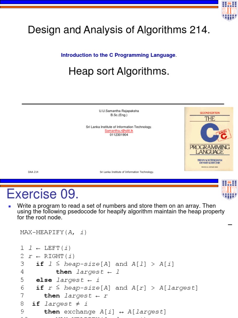 Design and Analysis of Algorithms 214.: Introduction To The C Programming Language | PDF