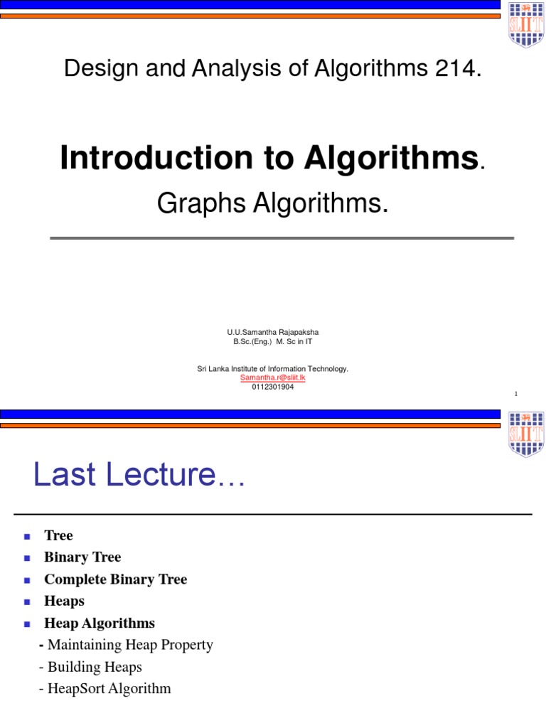 DAA Lecture05 | PDF | Vertex (Graph Theory) | Algorithms And Data Structures