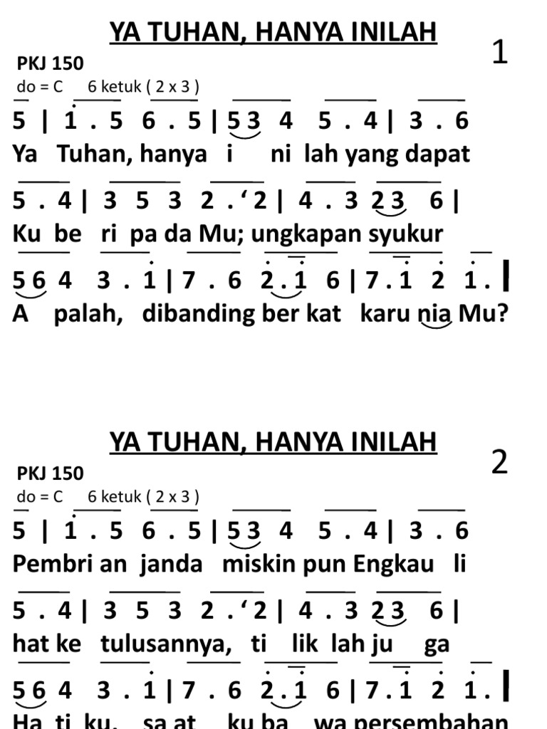 PKJ 150 - Ya Tuhan, Hanya Inilah | PDF