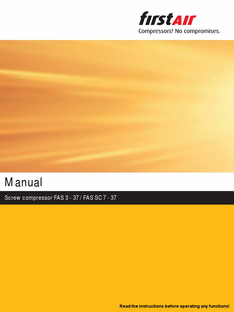 Manual Firstair FAS3-37 - FAS SC 7-37 - ArtNr. 195. 03701 - GB | PDF | Coolant | Hazards