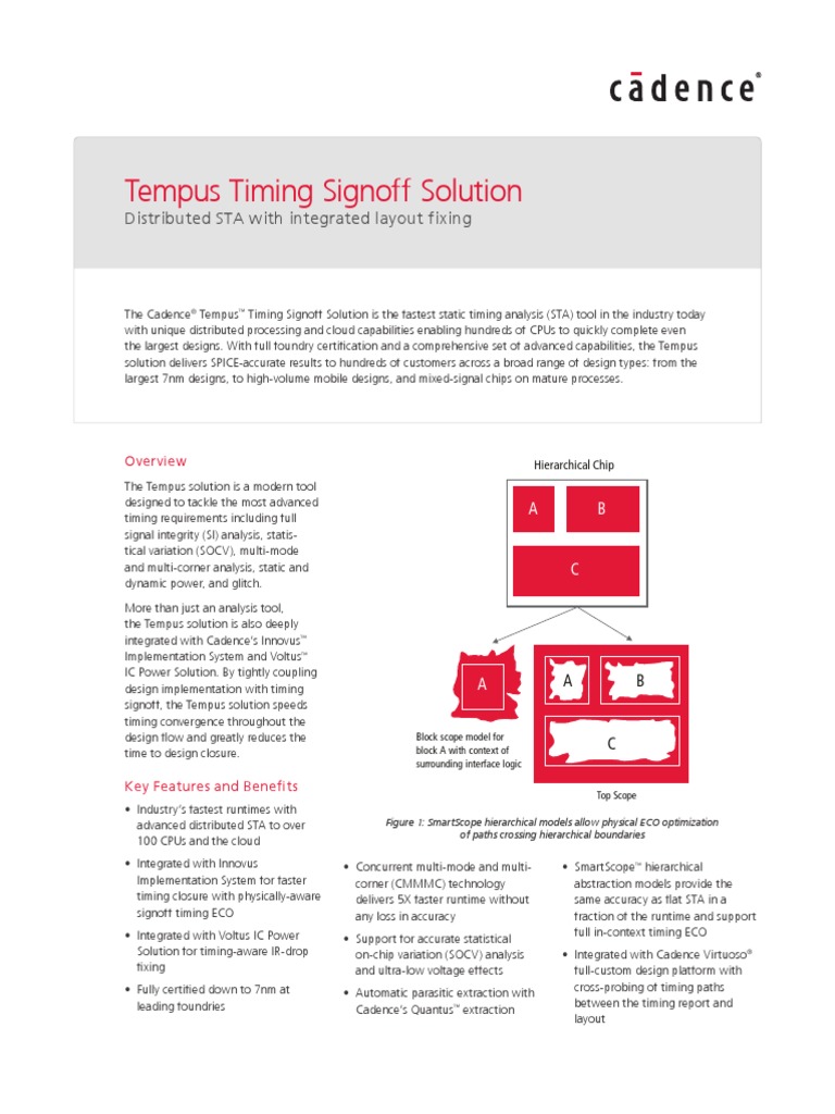 Tempus Timing Signoff Solution Ds | PDF | Central Processing Unit | Internet