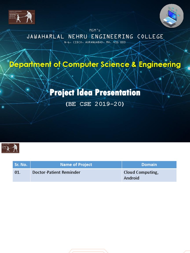 Project Idea Presentation: Department of Computer Science & Engineering | PDF | Application ...