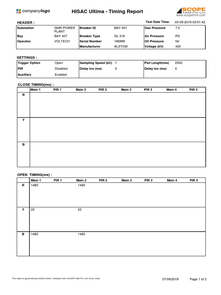 HISAC Ultima - Timing Report: Header | PDF | Disabled Sports | Sports