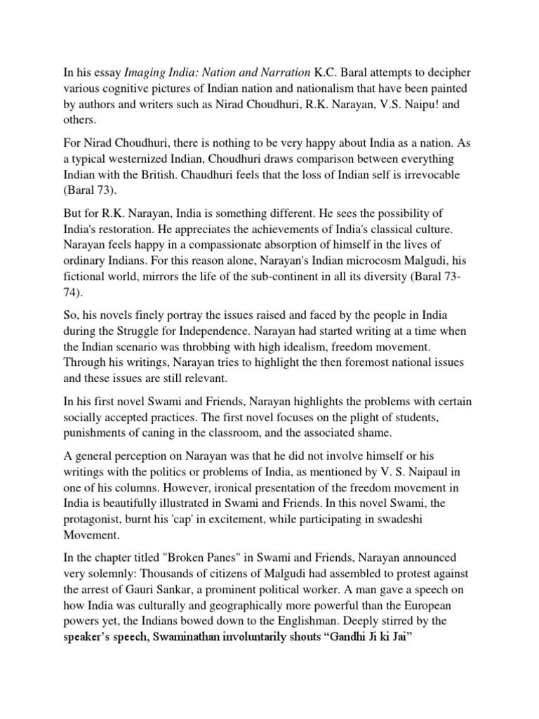 Decoding Depictions of Indian Nation and Nationalism in Literature: An ...