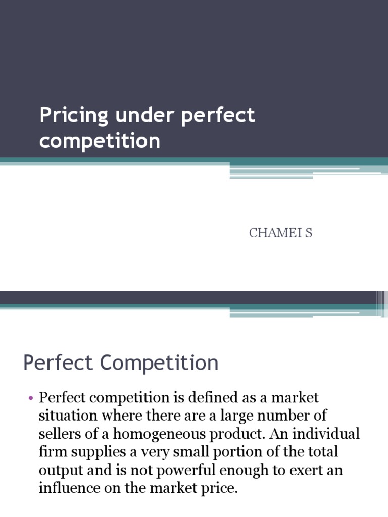 Perfect Competition Pricing Guide | PDF | Supply And Demand | Economic ...