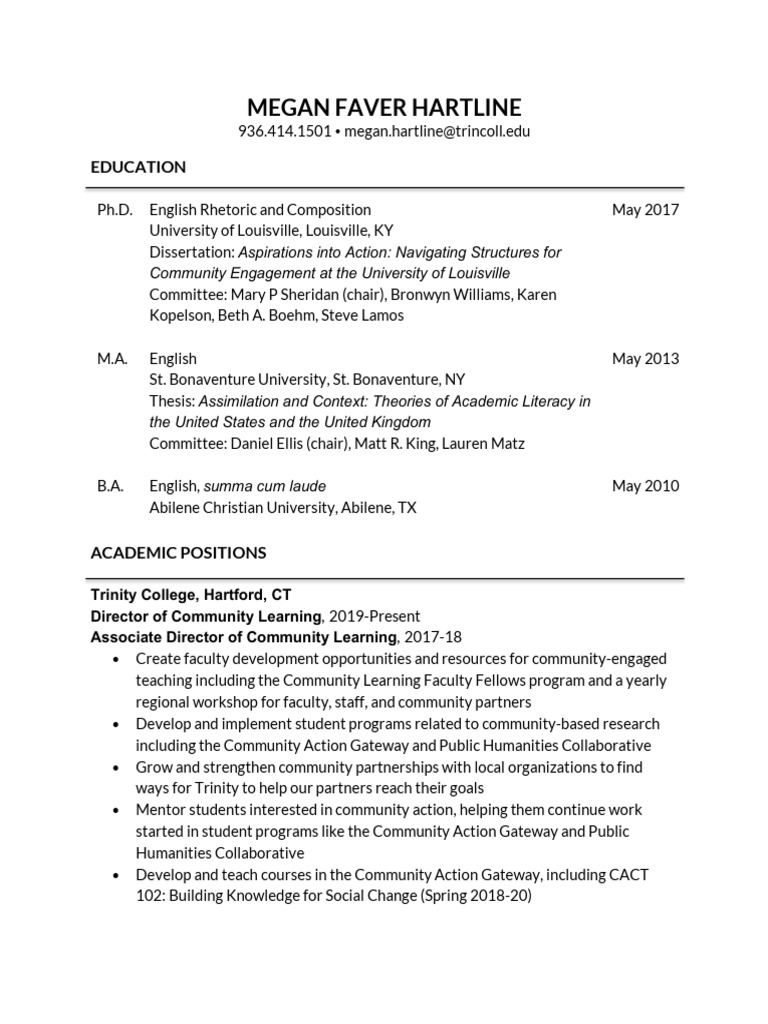 Megan Faver Hartline: Education | PDF | University | Graduate School