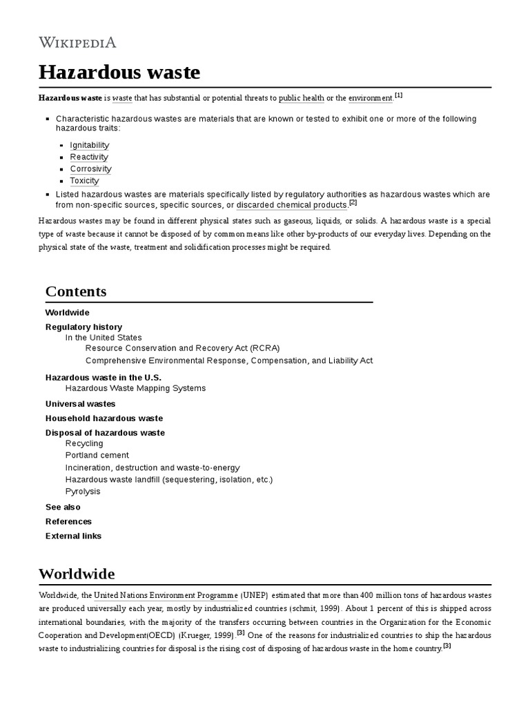 Toxic Waste | Download Free PDF | Hazardous Waste | Resource ...